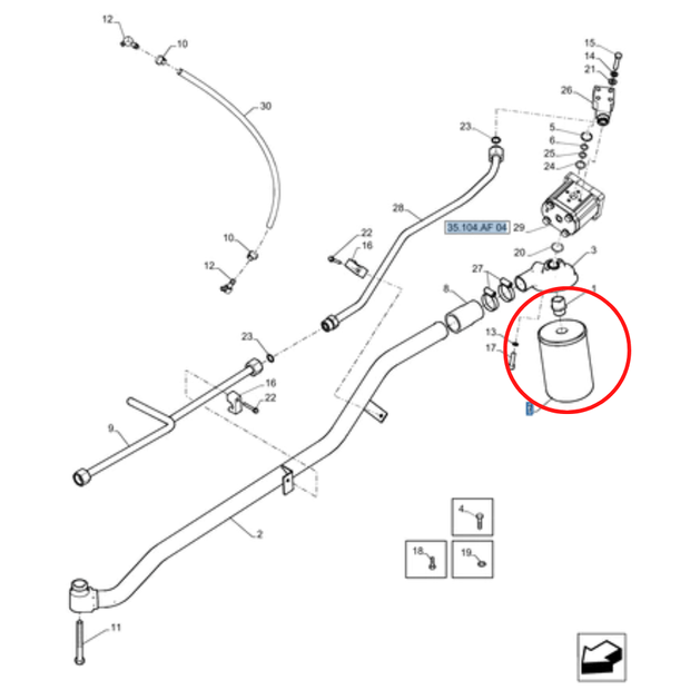 Filtro Hidraulico New Holland | Case Ih 82824884 - pontodoagro