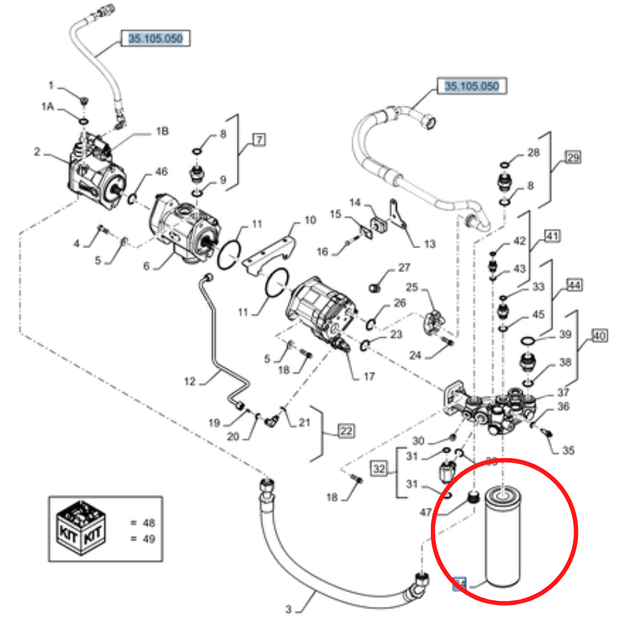Filtro Oleo Hidraulico Trator New Holland |Case Ih 51508555 - pontodoagro