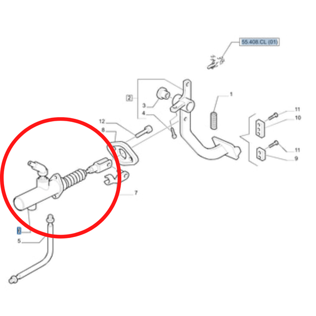 Cilindro Mestre Embreagem Trator New Holland |Case Ih 84570230 ...