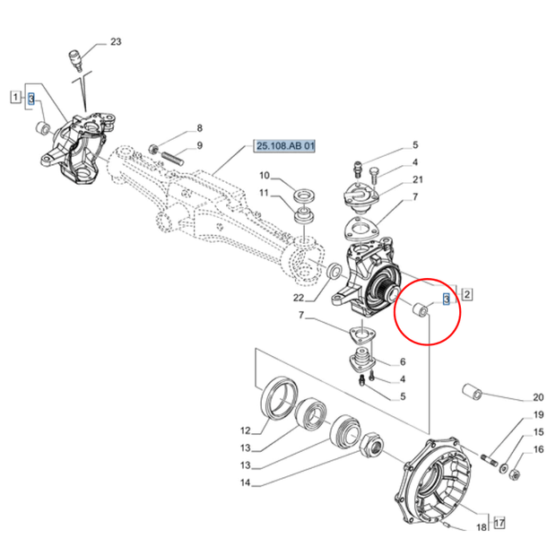 Bucha Cubo Eixo Dianteiro New Holland | Case Ih 5104085 - pontodoagro