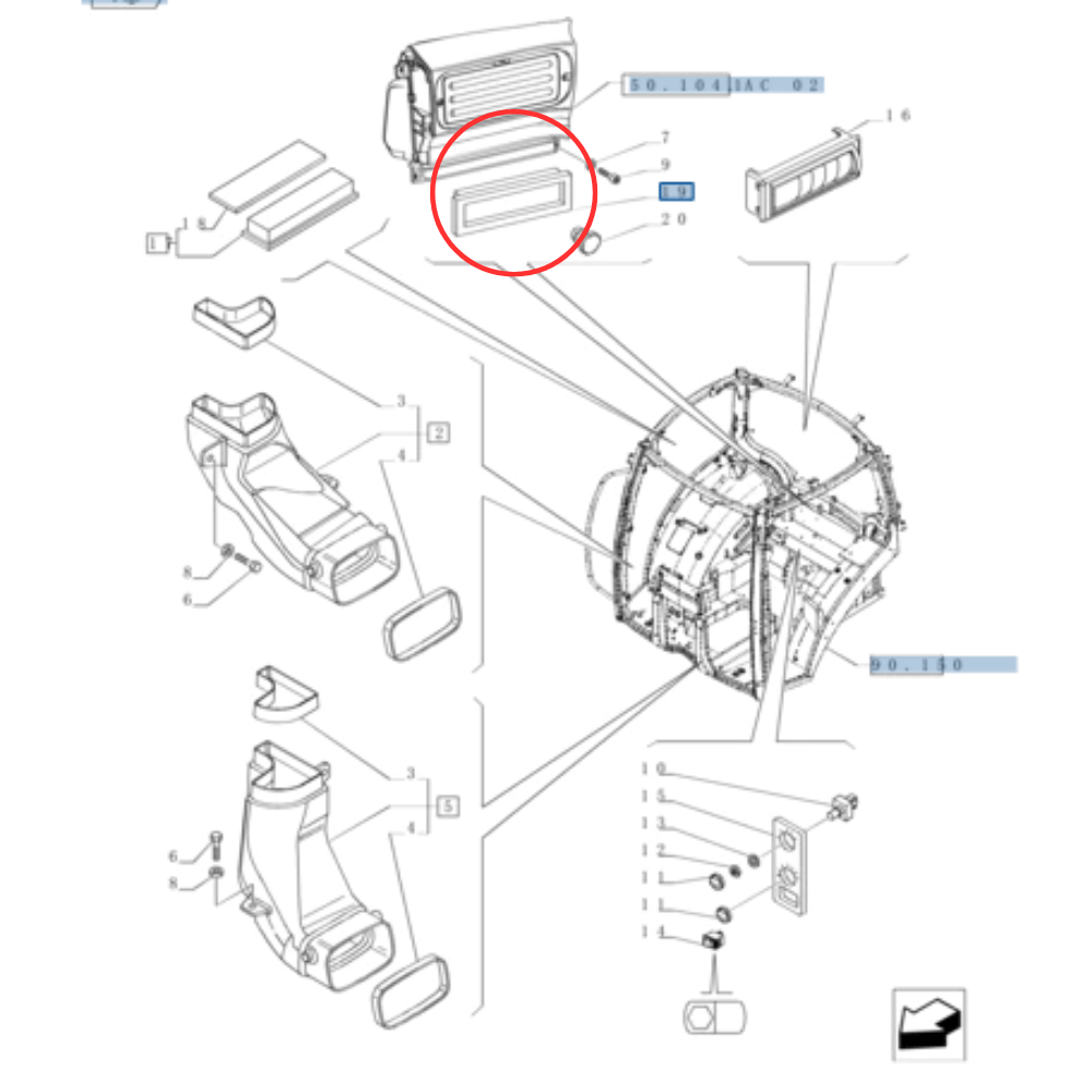 Filtro De Ar Cabine New Holland | Case Ih 87726699 - pontodoagro